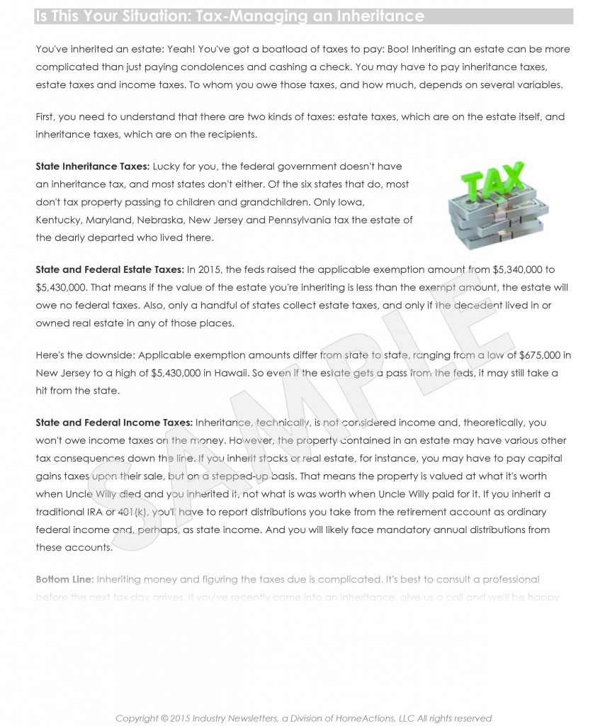 Lead Trigger Article Example Personal Tax - IndustryNewsletters